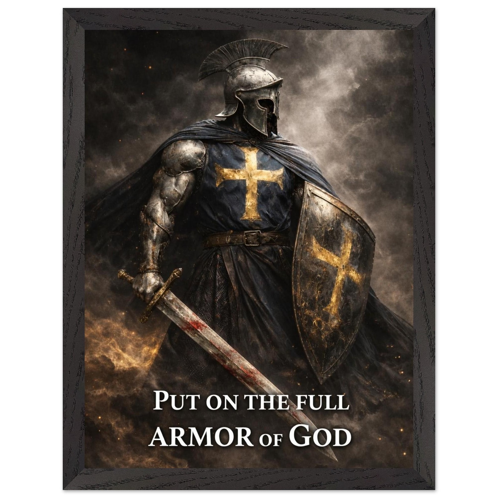 Christian Crusader Armor of God Motivational Framed Poster Wall Art - Etsy