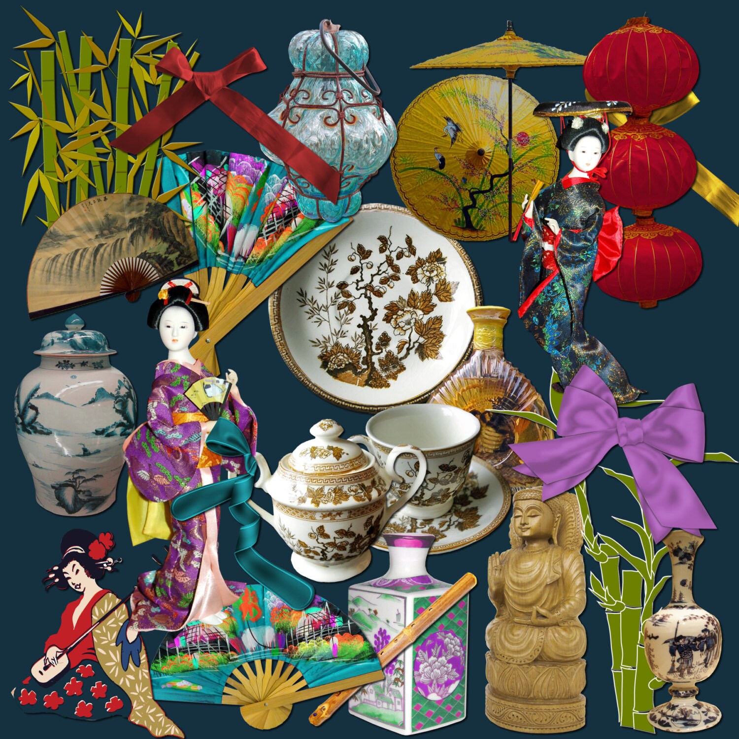 Beautiful Asia Digital Scrapbook Kit - Etsy