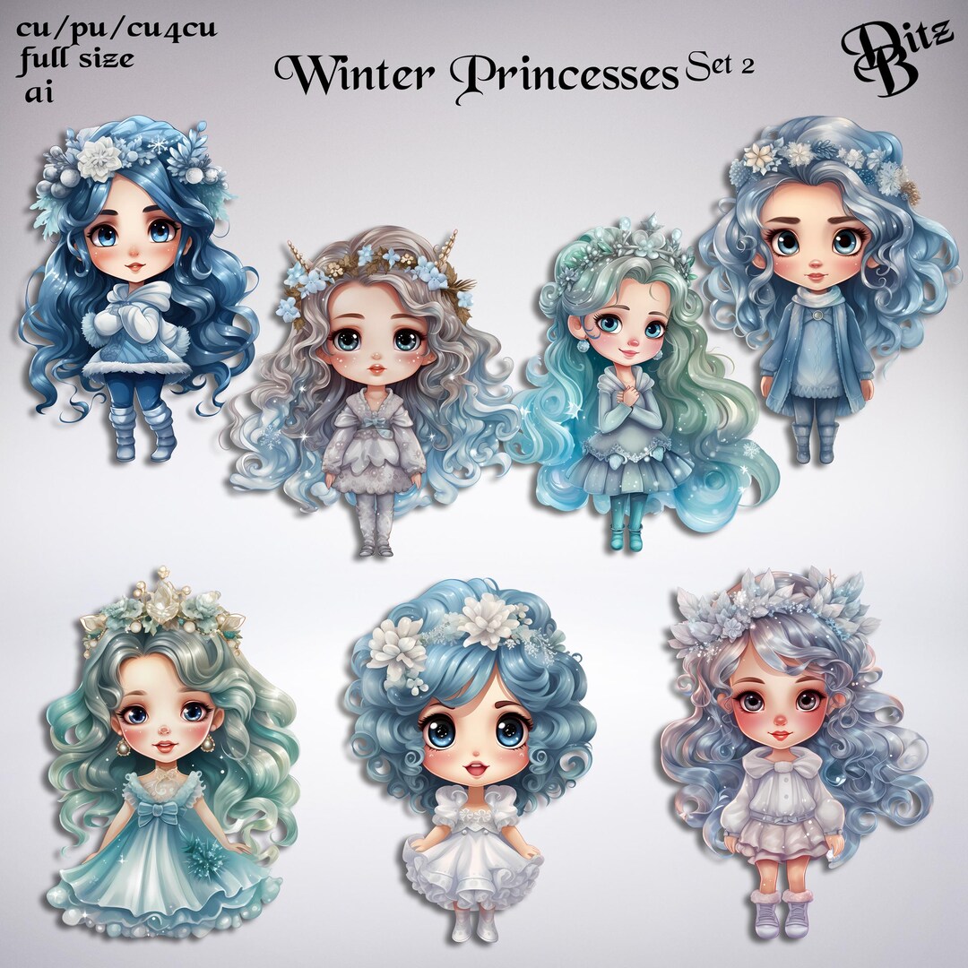 Winter Princesses Set 2 Transparent Png Images - Etsy