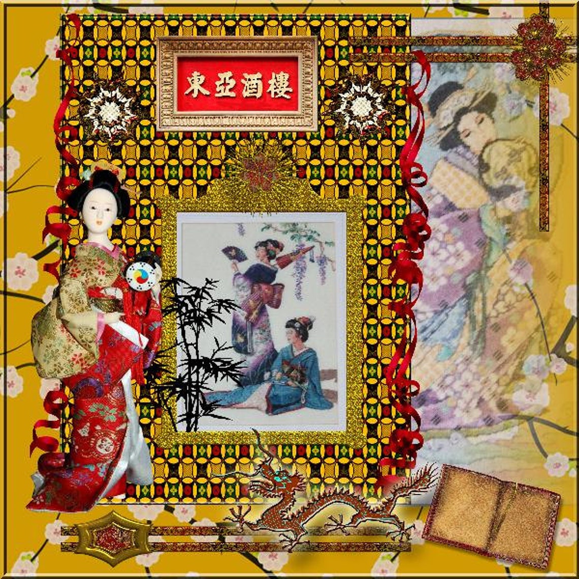 Asia Digital Scrapbook Kit Red & Gold..instant Downloads - Etsy