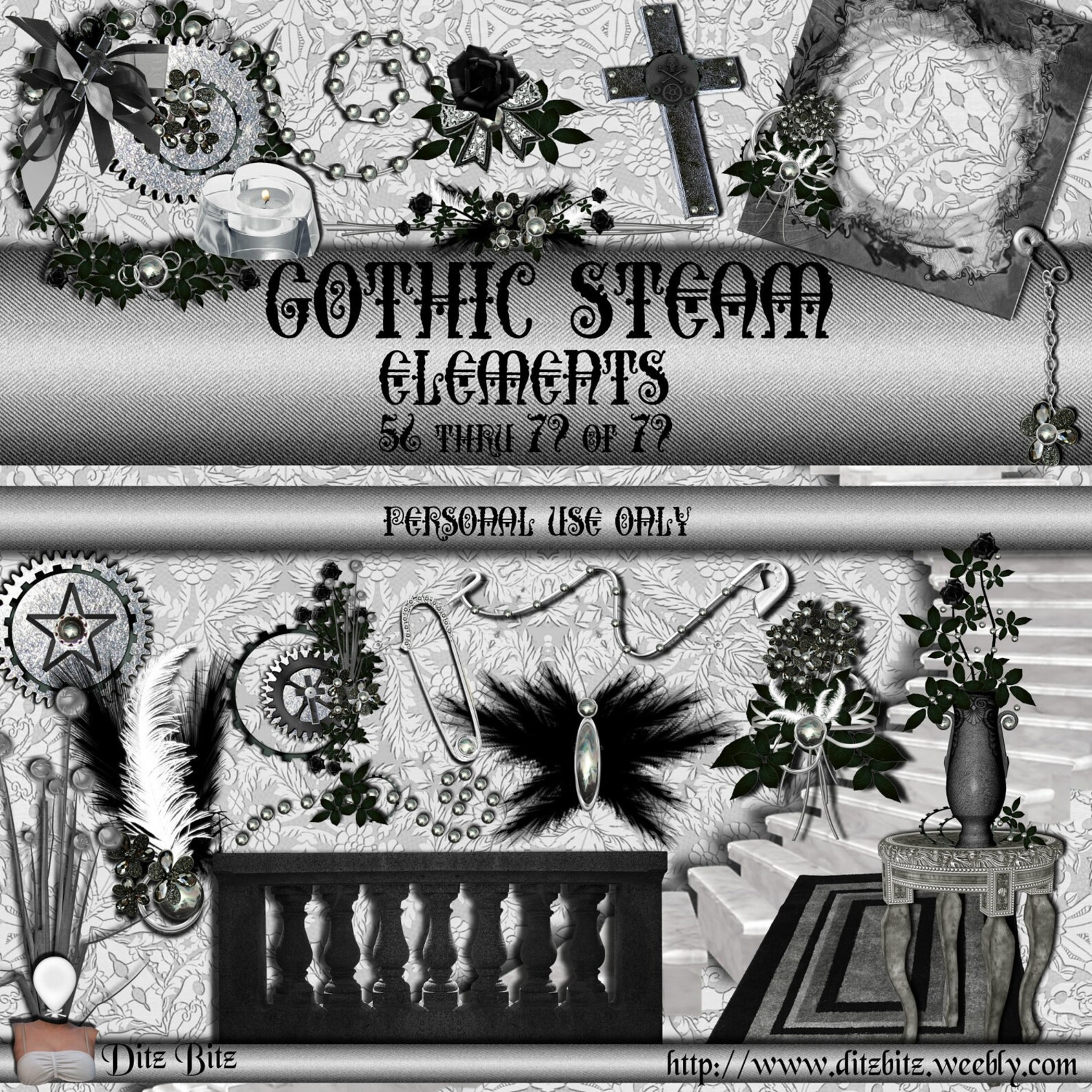 Gothic Steam Digital Scrapbook Kit - Etsy