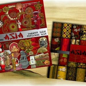 Asia Digital Scrapbook Kit Red & Gold..instant Downloads - Etsy
