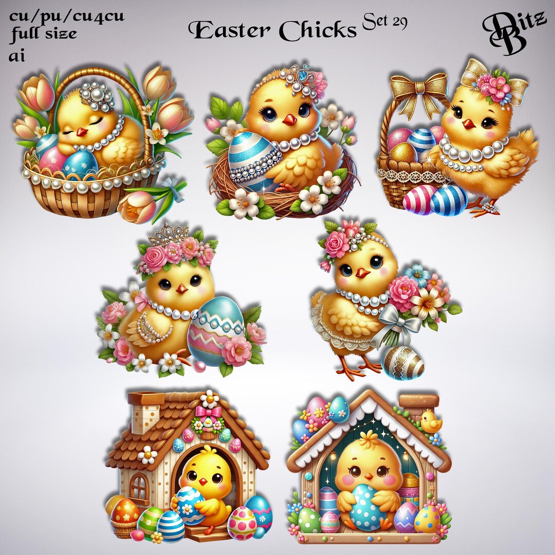 Easter Chicks AI Transparent Png Images - Etsy