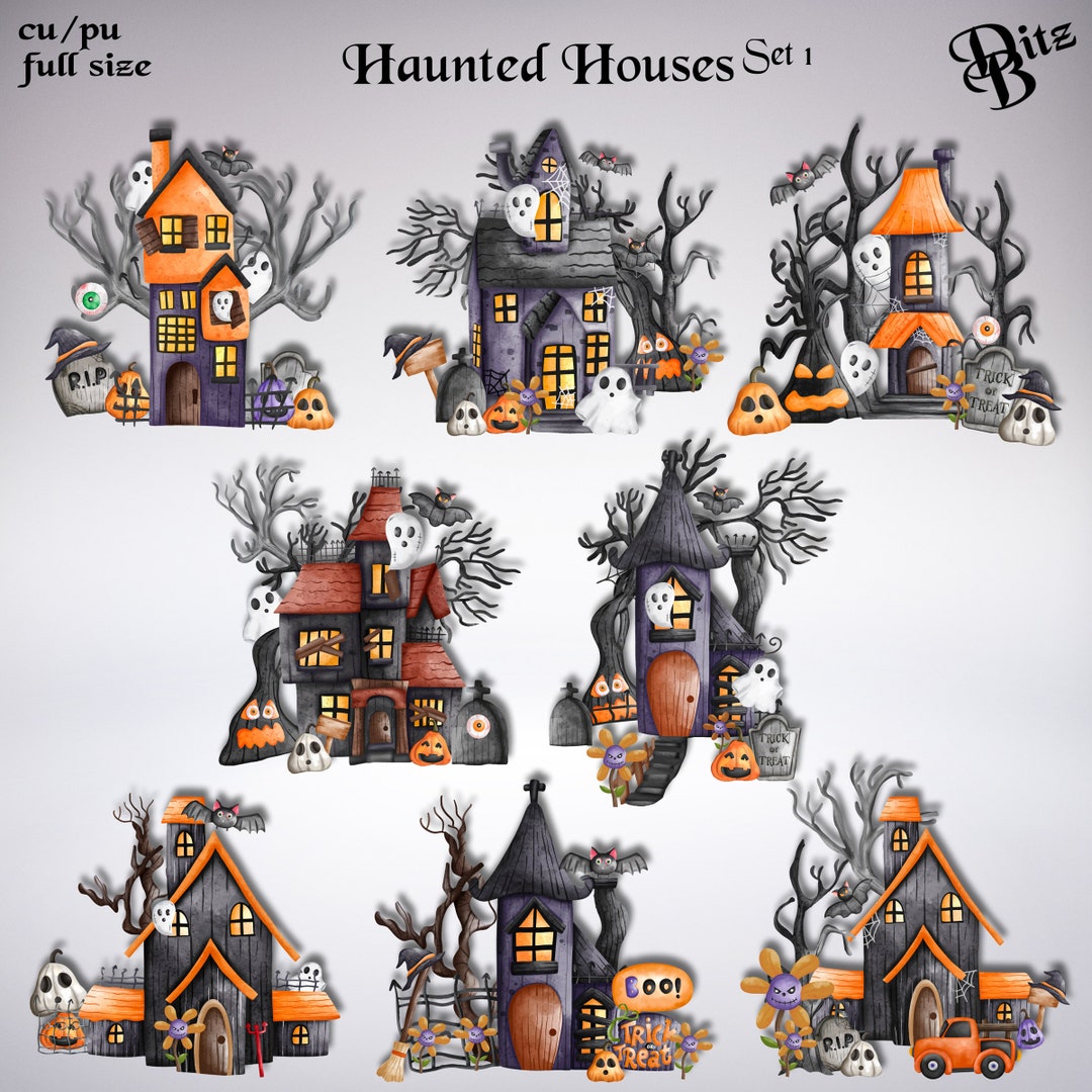 Haunted Houses Set 1 Transparent Png Images - Etsy