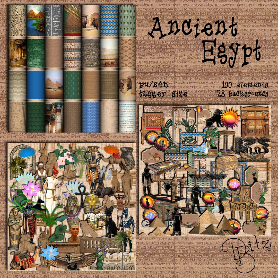 Ancient Egypt Digital Scrapbook Kit Jpg, Transparent Png - Etsy