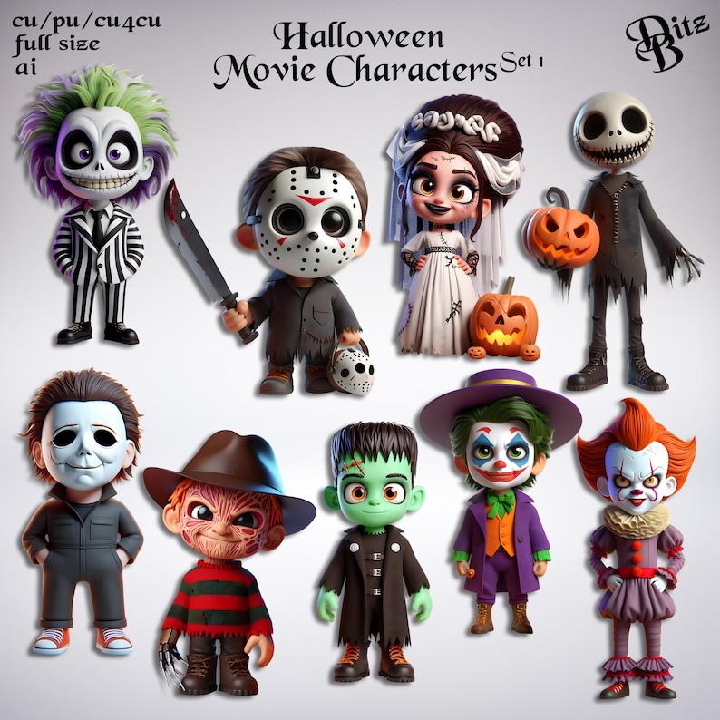 Halloween Movie Characters Transparent Pngs - Etsy