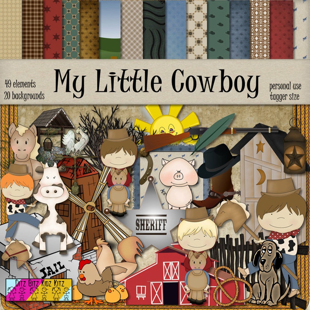 Digital Scrapbook Kit My Little Cowboy - Etsy