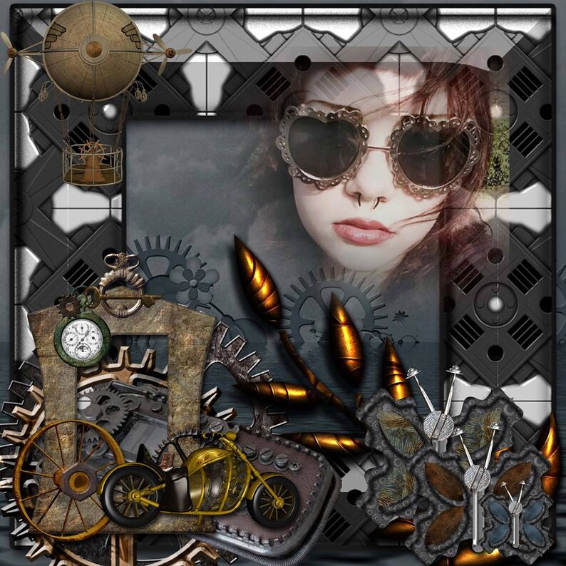 Steampunkin' Digital Scrapbook Kit - Etsy