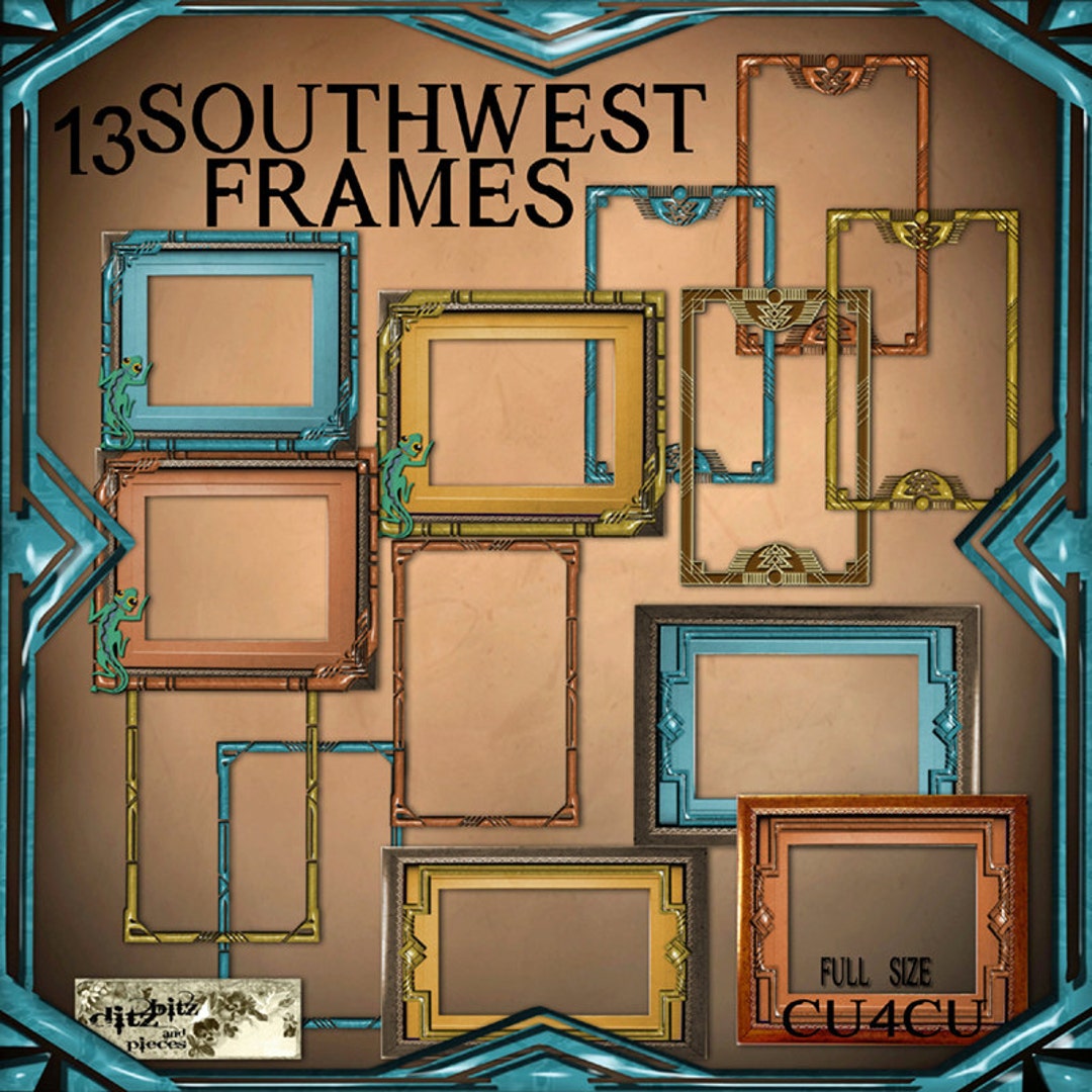 Digital Scrapbook Southwest Frames - Etsy