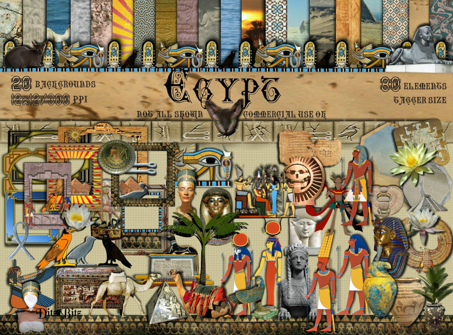 Egypt Digital Scrapbook Kit Jpg, Png - Etsy
