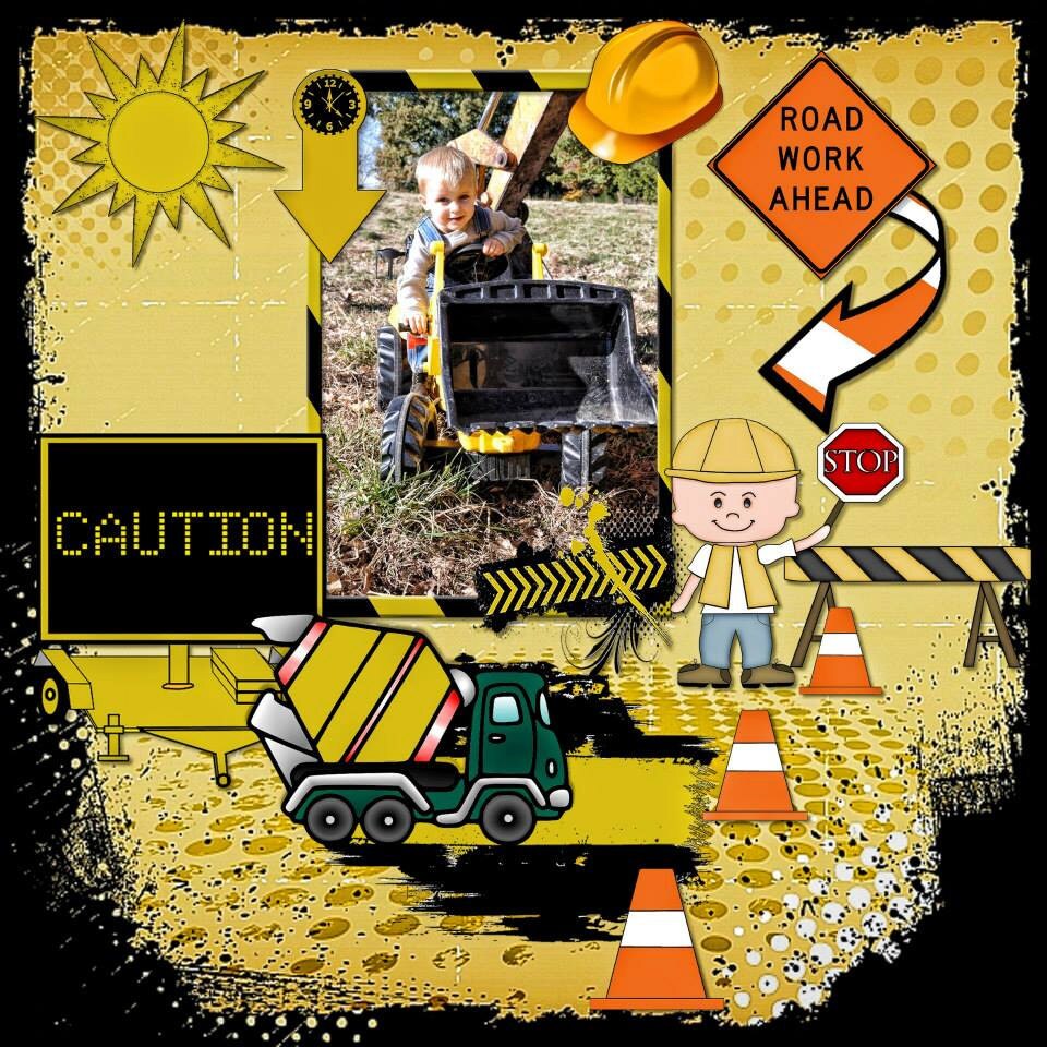 My Little Construction Worker Digital Scrapbook Kit Jpg, Transparent ...