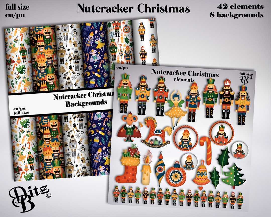 Nutcracker Christmas Digital Scrapbook Kit - Etsy