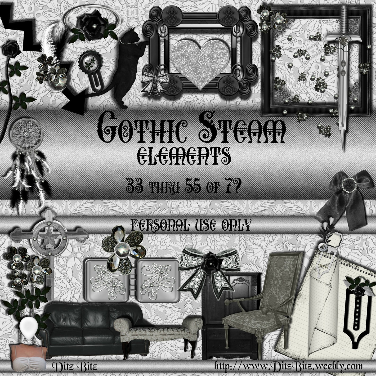 Gothic Steam Digital Scrapbook Kit - Etsy