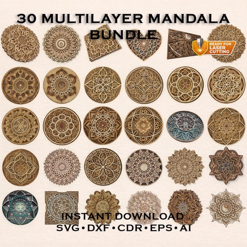 Kostenlose laser cut vorlagen mandala - Etsy.de