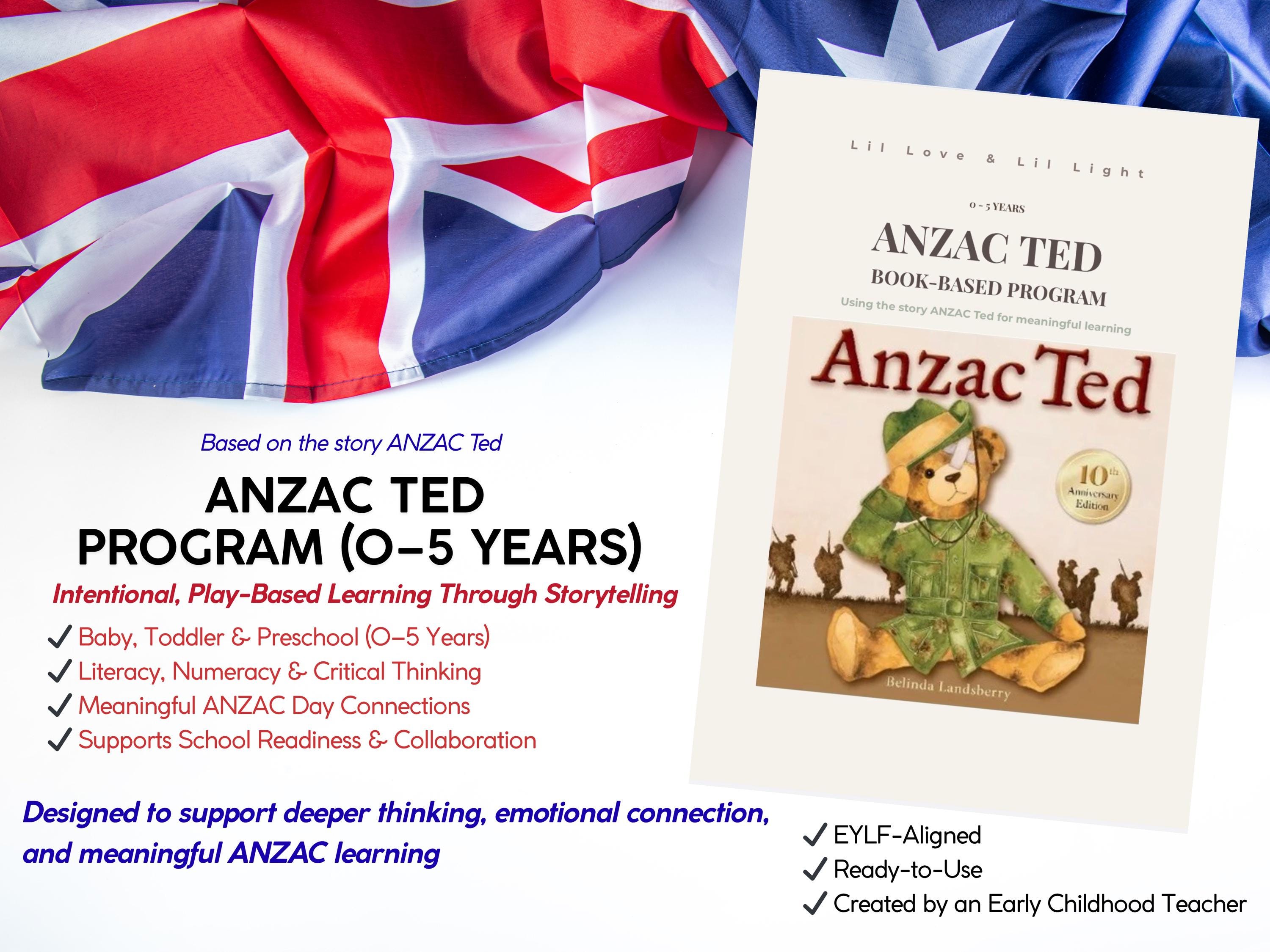 ANZAC Ted Activities for Kids (0–5 Years) | EYLF Aligned Book-based ...