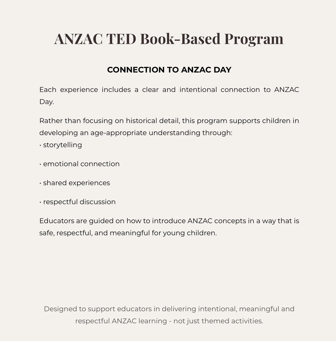 ANZAC Ted Activities for Kids (0–5 Years) | EYLF Aligned Book-based ...