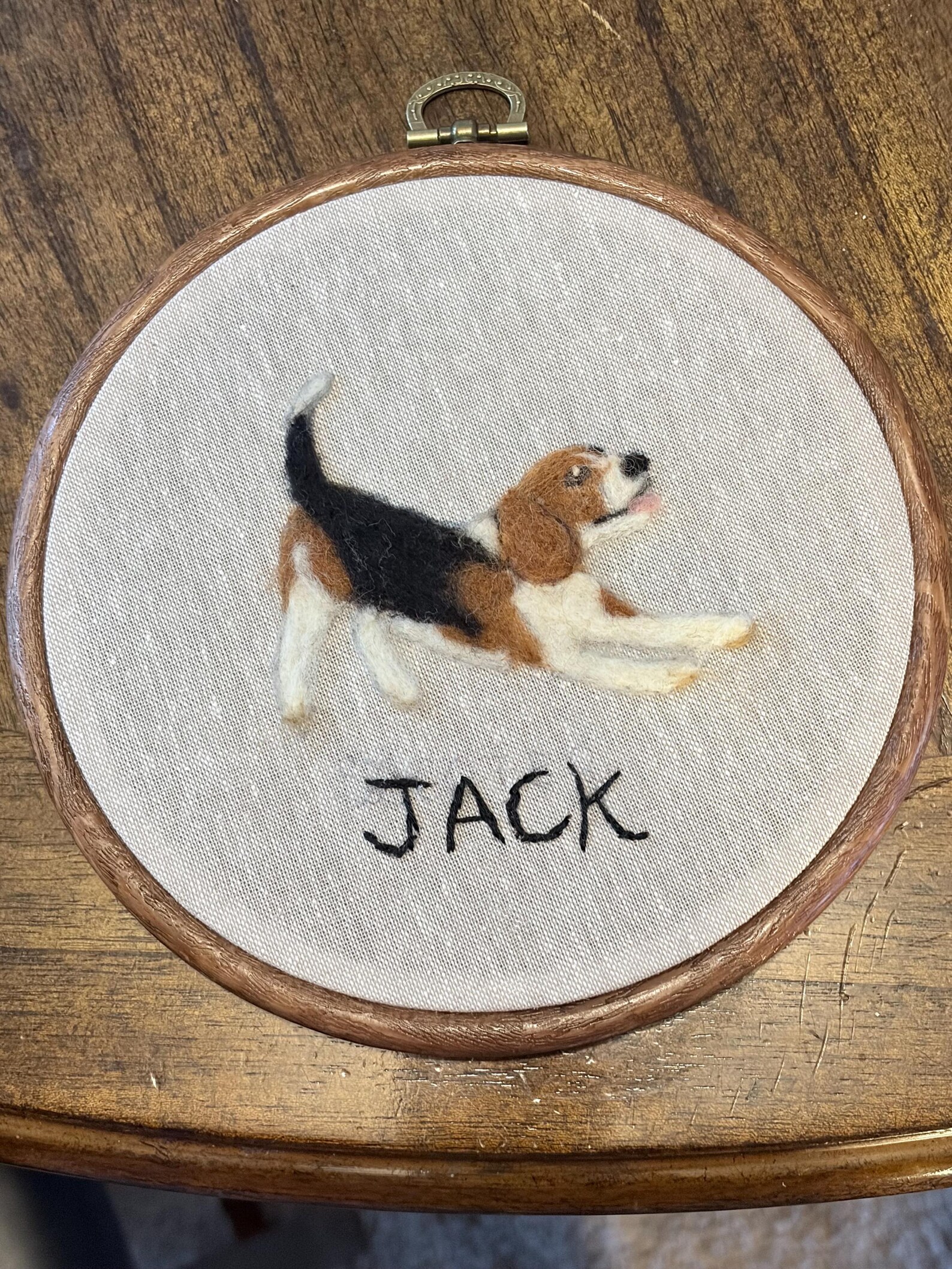 Dog Cat Portrait, Custom Handmade Needle Wool Felted Art Hoop Framed ...