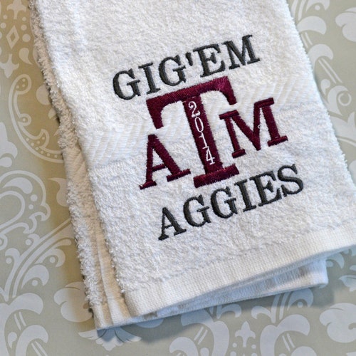 Personalized Texas A&M Aggie Spirit Towel 2 ST021 // Aggie | Etsy