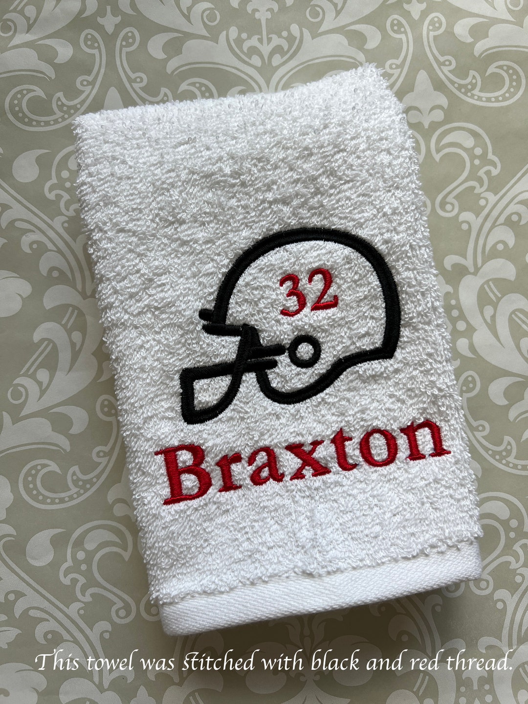 Personalized Football Player Hand Towel: Embroidered Team Gift - Etsy