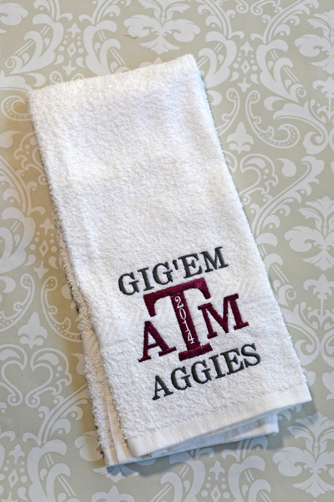 Personalized Texas A&M Aggie Spirit Towel 2 ST021 // Aggie | Etsy