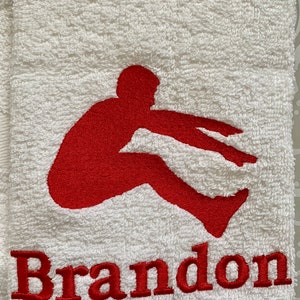 Personalized Long Jump Towel ST0094 // Track and Field Gift // Track ...