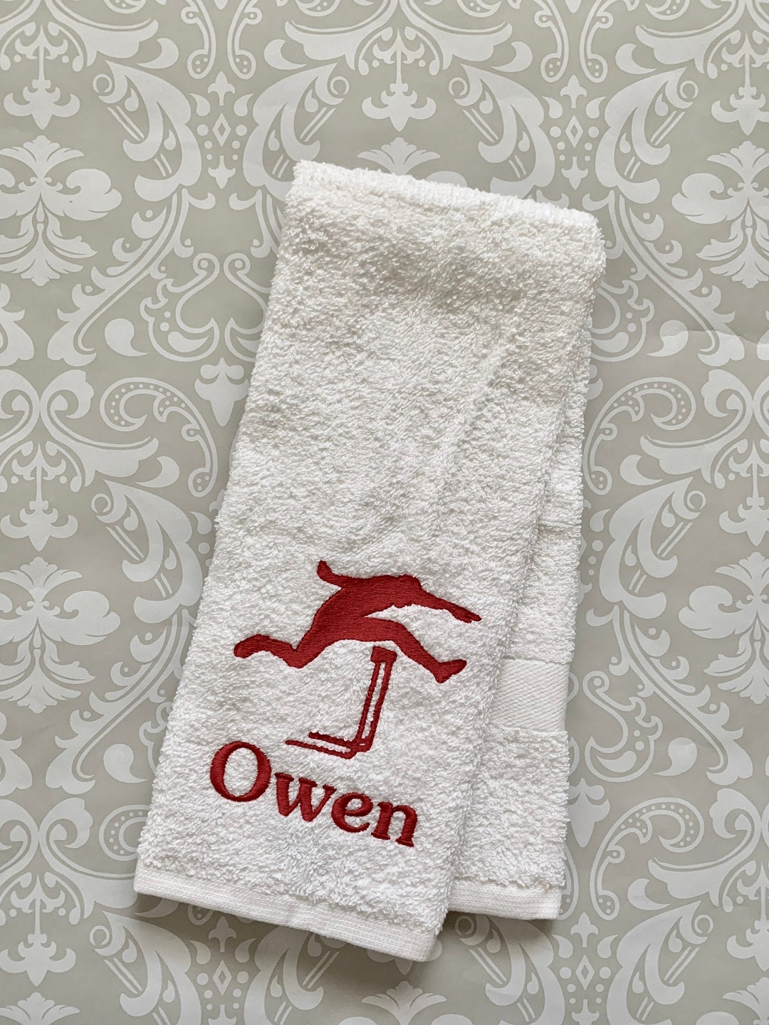 Personalized Hurdler Embroidered Towel, Track and Field Gift - Etsy