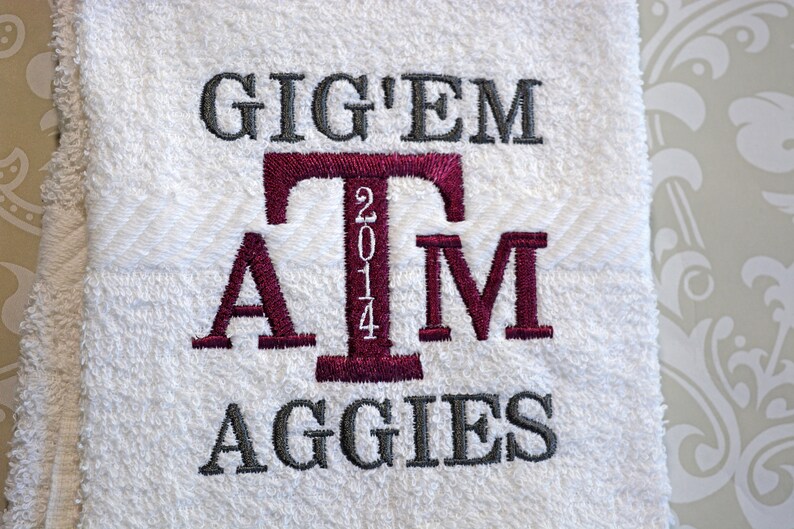 Personalized Texas A&M Aggie Spirit Towel 2 ST021 // Aggie - Etsy