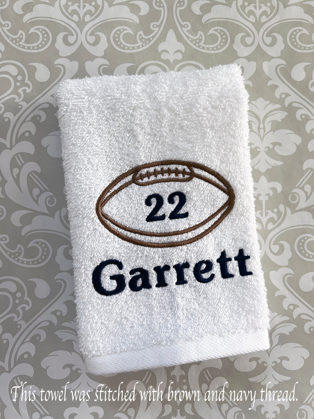Embroidered Football Hand Towel: Personalized Team Gift - Etsy