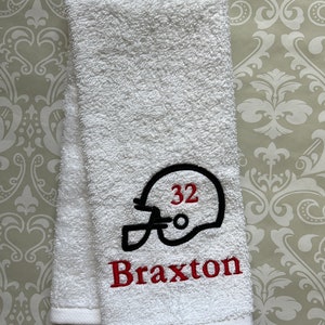 Personalized Football Player Hand Towel ST007 //football Coach Gift ...