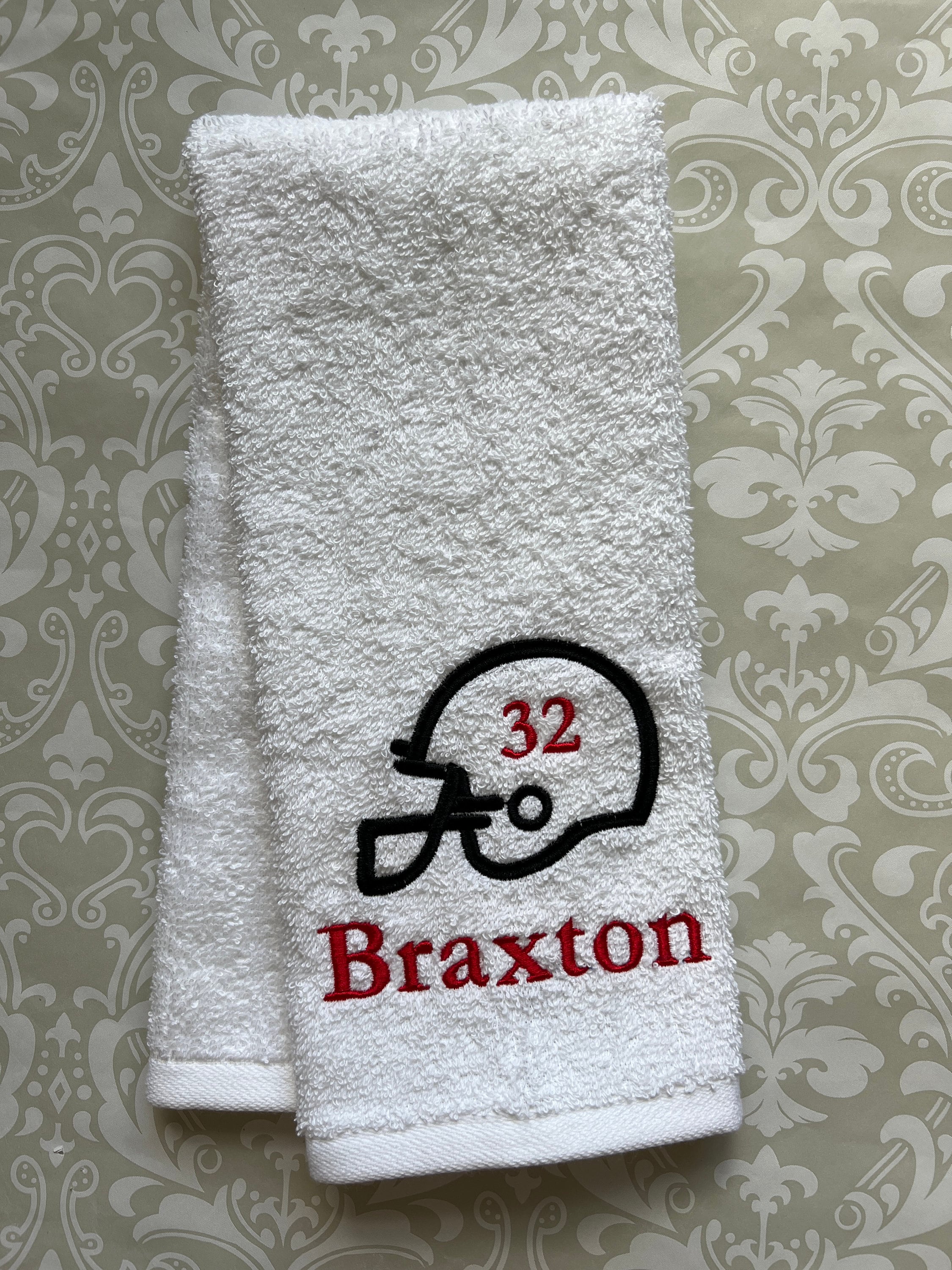 Personalized Football Player Hand Towel: Embroidered Team Gift - Etsy