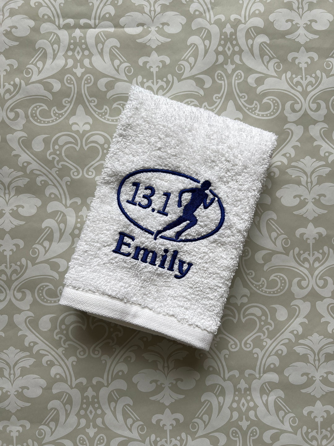 Personalized Half Marathon Runner Embroidered Towel – Running Gift - Etsy