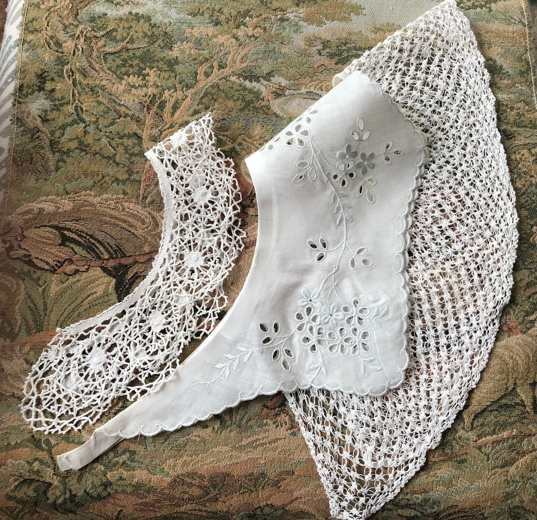 Vintage Linen Collars Lot of Three Handmade Ladies Accessories White ...