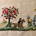 Vintage Crewel Embroidered Colonial Rider on Horseback Completed Hand ...
