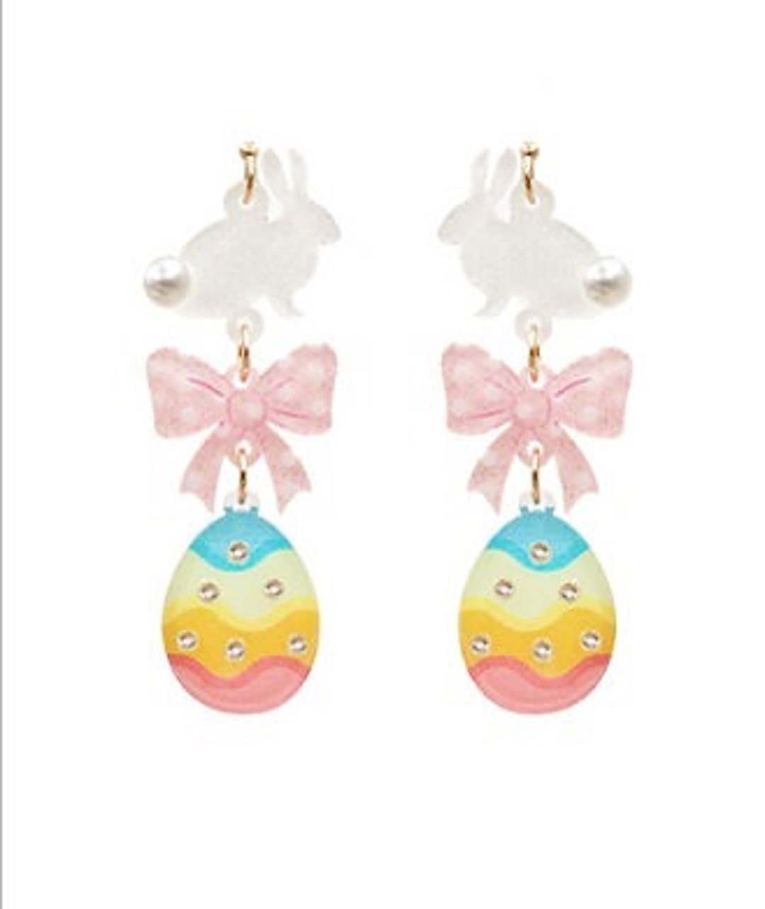 Clip on Easter Earrings Clipon Hook Designs Small Easter Triple Glitter Acrylic - Etsy