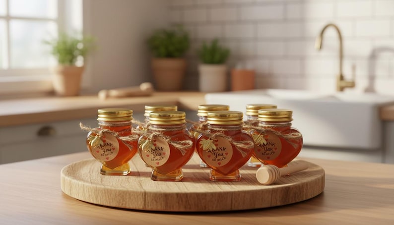 Heart Shaped Honey Jar Favor Kit ,| Baby Shower Bridal Wedding Gift for ...