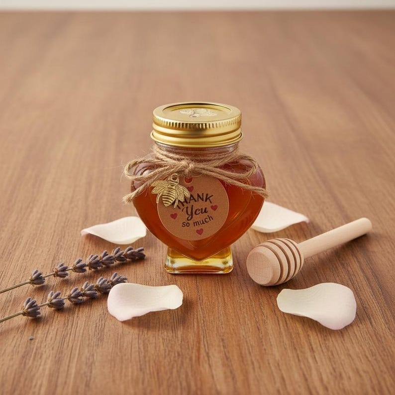 Heart Shaped Honey Jar Favor Kit ,| Baby Shower Bridal Wedding Gift for ...