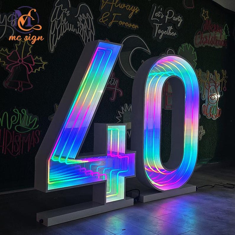 Infinity Mirror Marquee Numbers Light up Numbers LED Numbers Custom ...