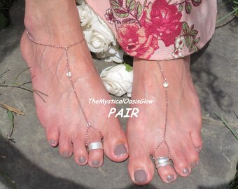 slave bracelet barefoot sandals body chains by BodyJewelryChains