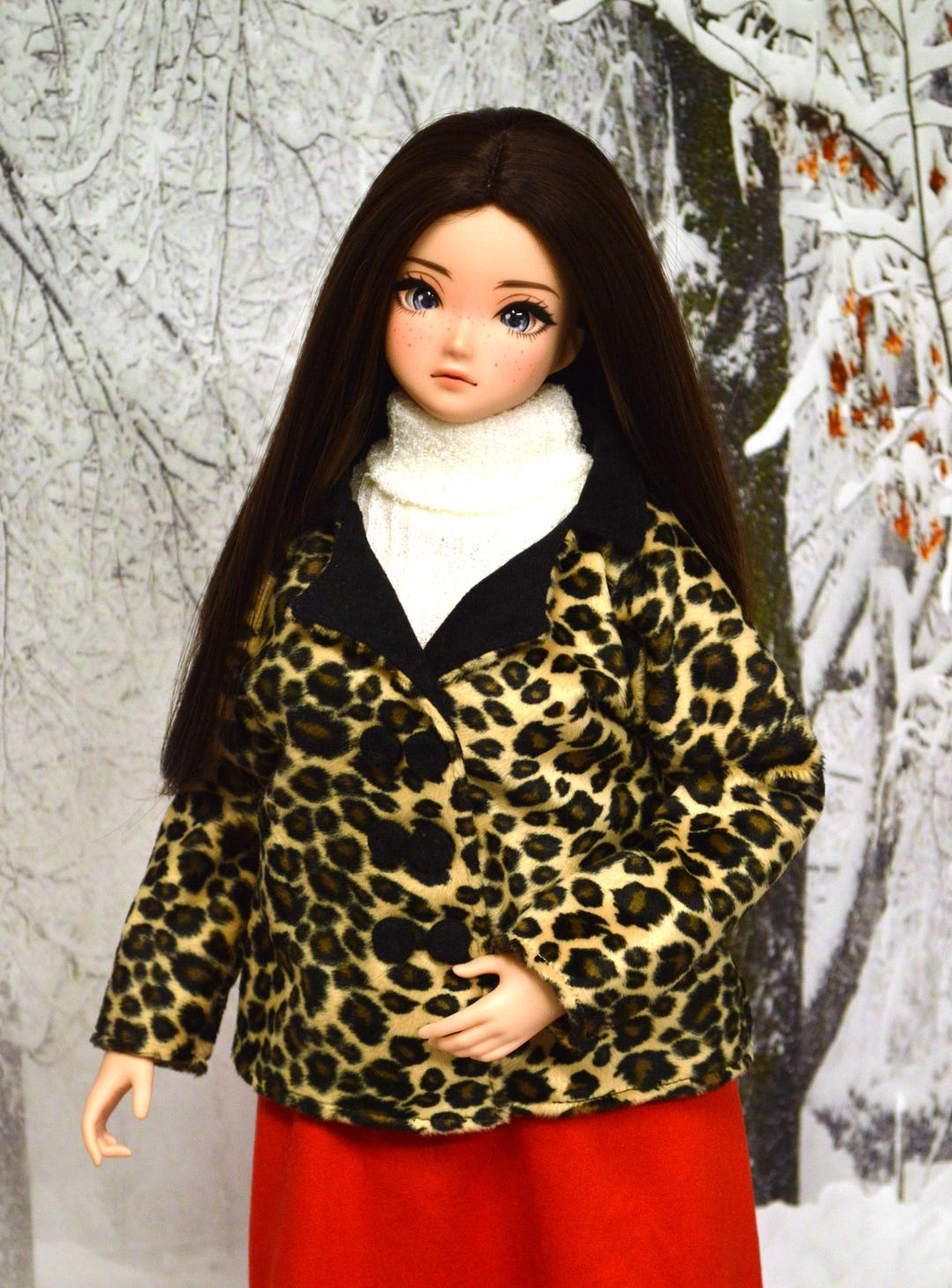 Smart Doll Pear Body Peacoats: Leopard With or Without Contrasting ...