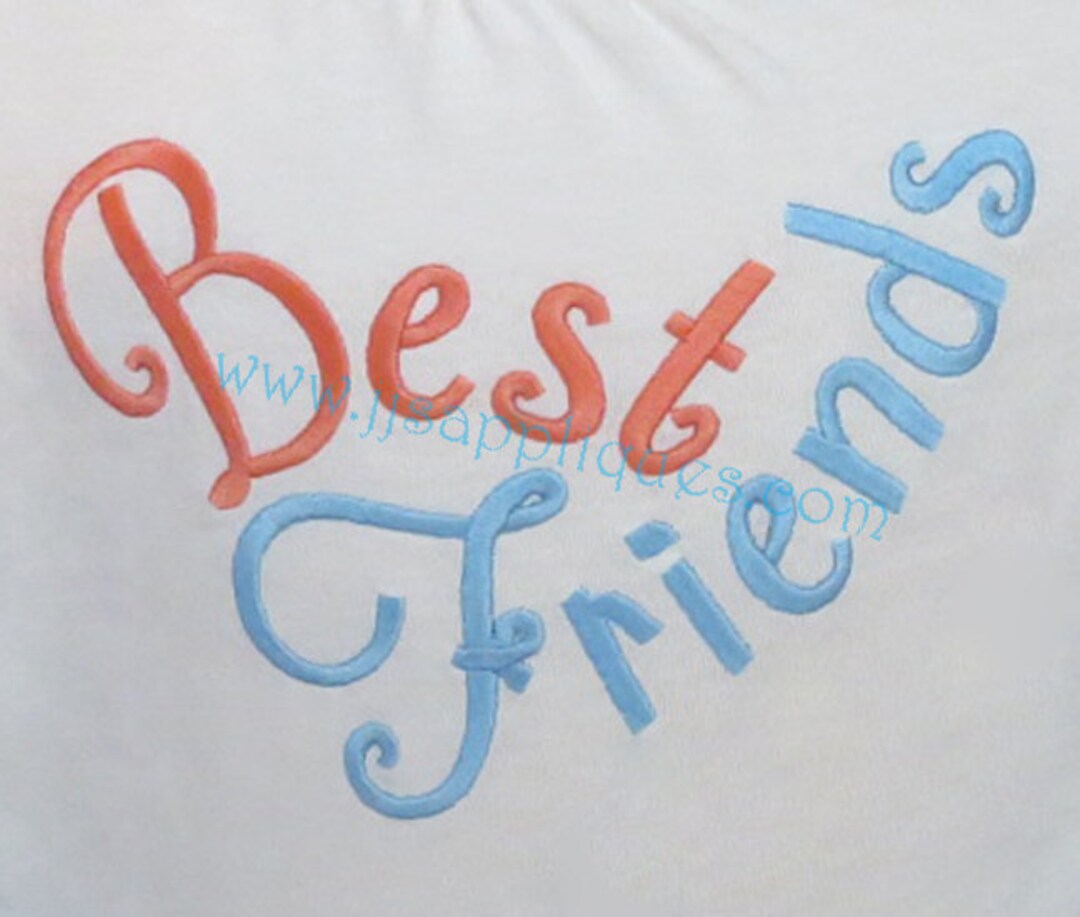Best Friends Embroidery Design BFF Embroidery Design 4x4 5x7 - Etsy