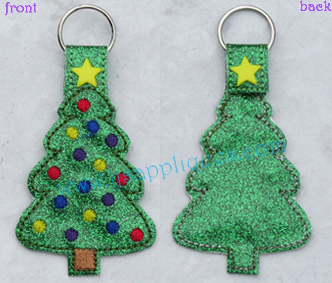 Instant Download - ITH Christmas Tree Key Fob Design - Embroidery ...