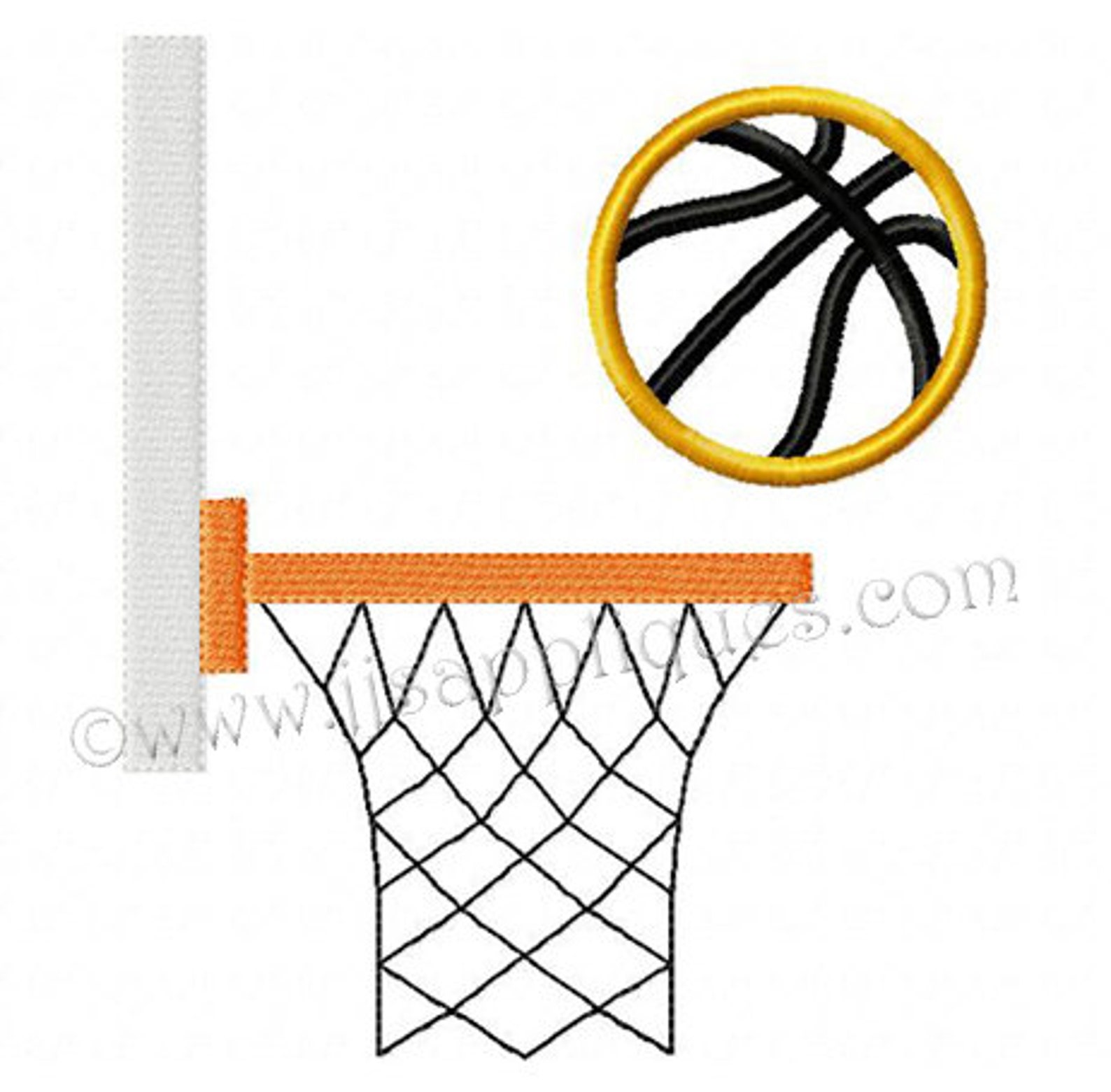Sports Designs Basketball Hoop Embroidery Applique Design - Basketball ...