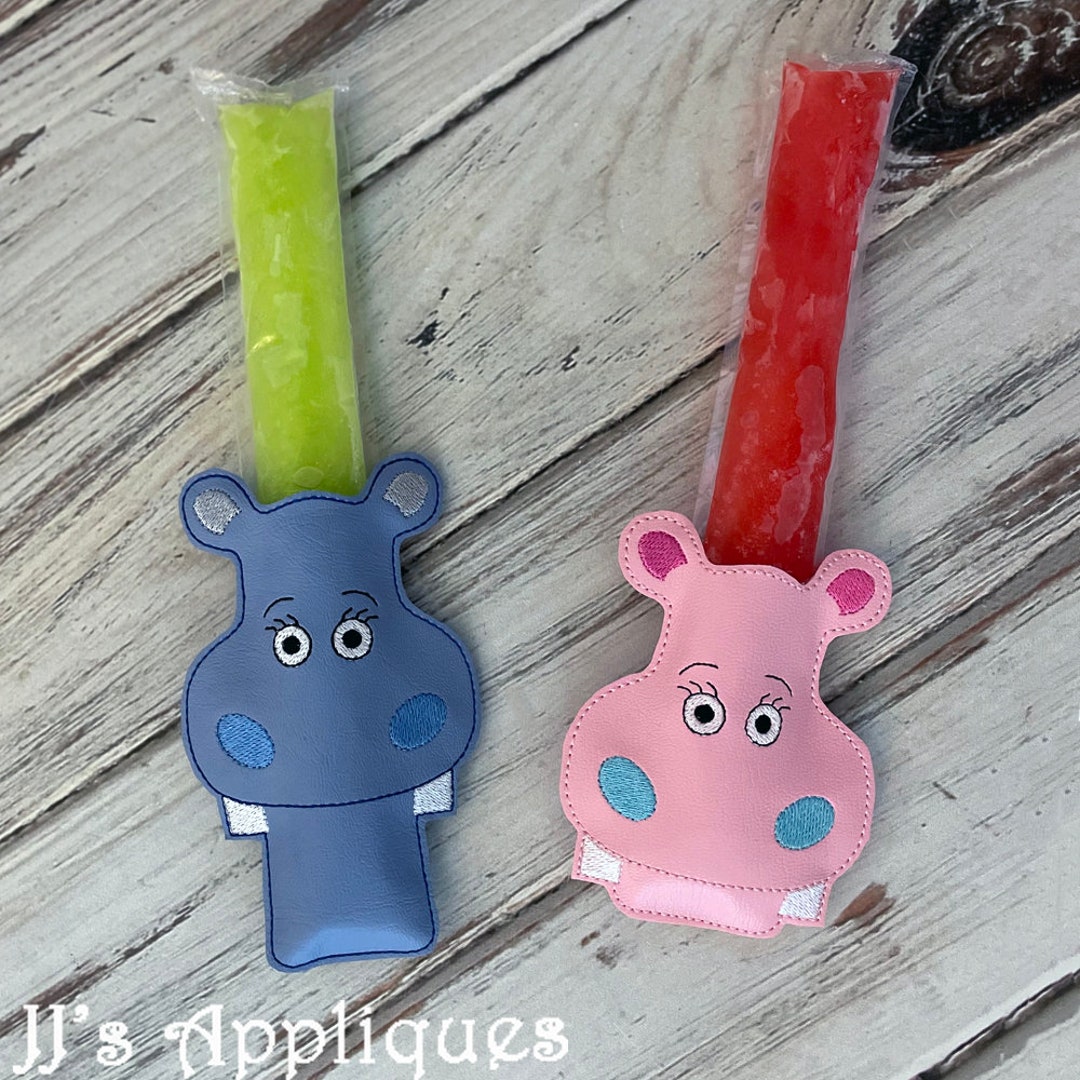 Freezer Pop Holder - Hippo- 4 Inch, 5 Inch With Multiple Designs in 5x7 ...