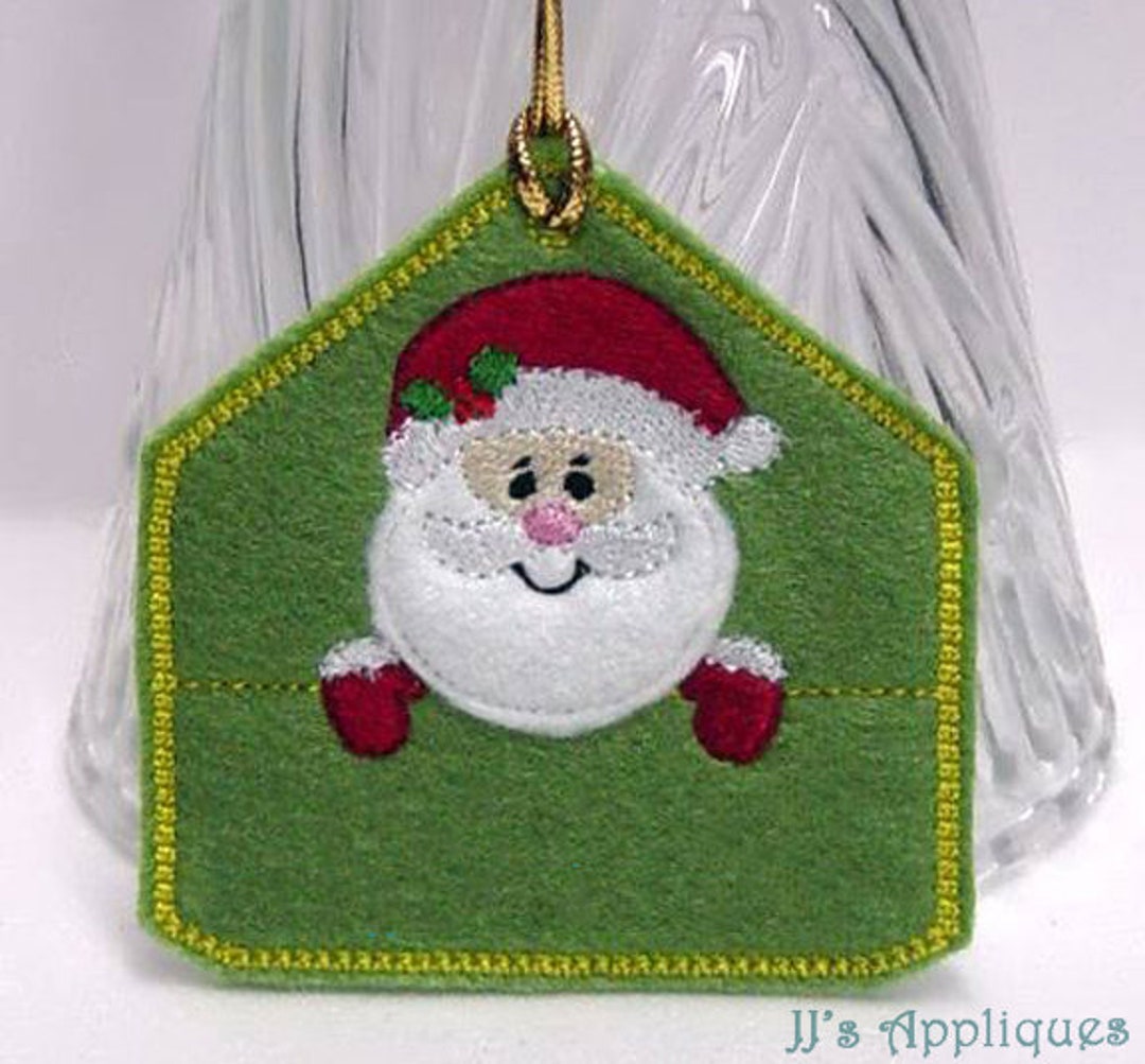 ITH Santa Face Gift Tag Design Christmas Gift Tag 4x4 Hoop and 5x7 Hoop ...