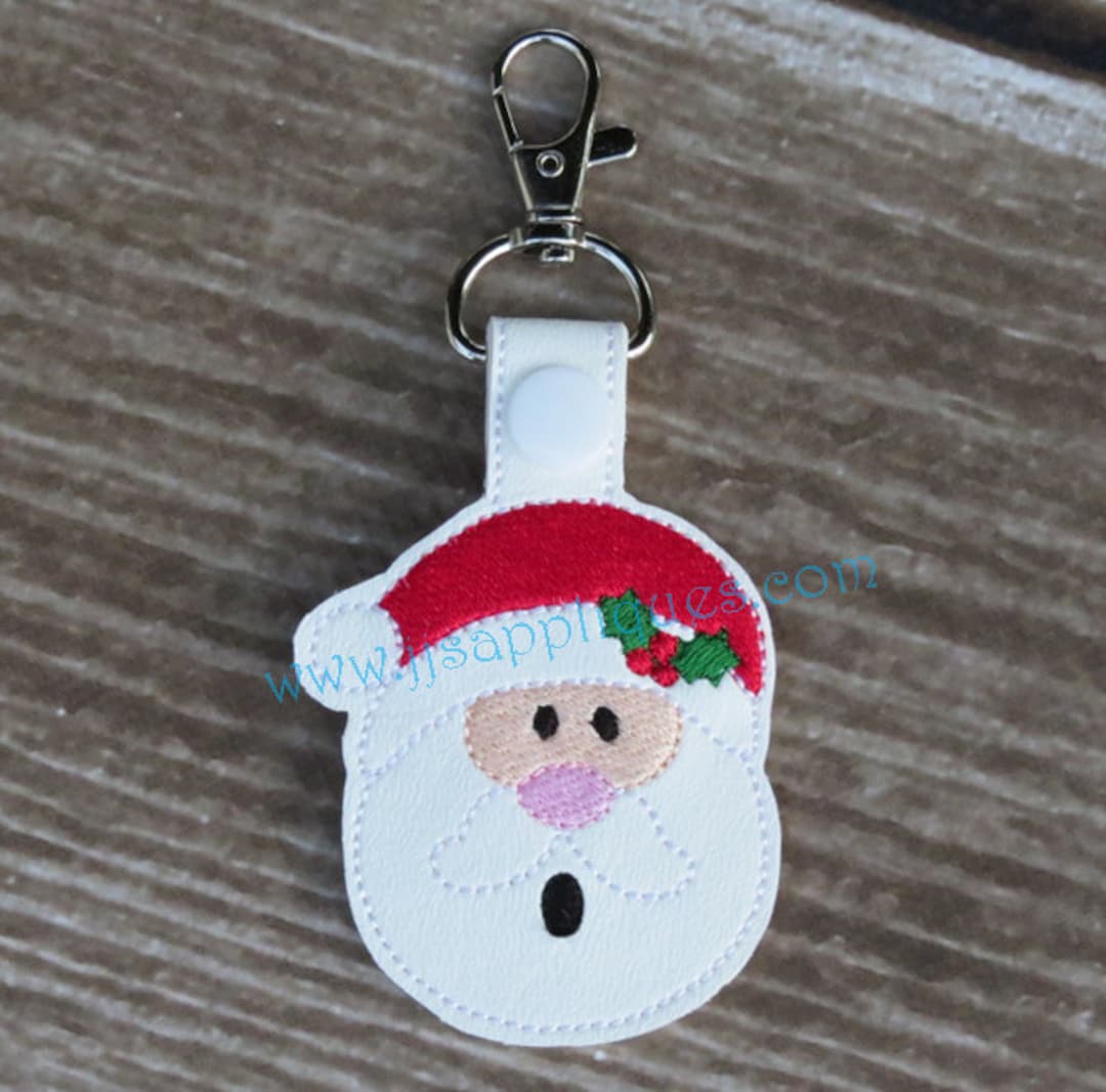 Instant Download - ITH Santa Face Key Fob Design - Embroidery Feltie ...