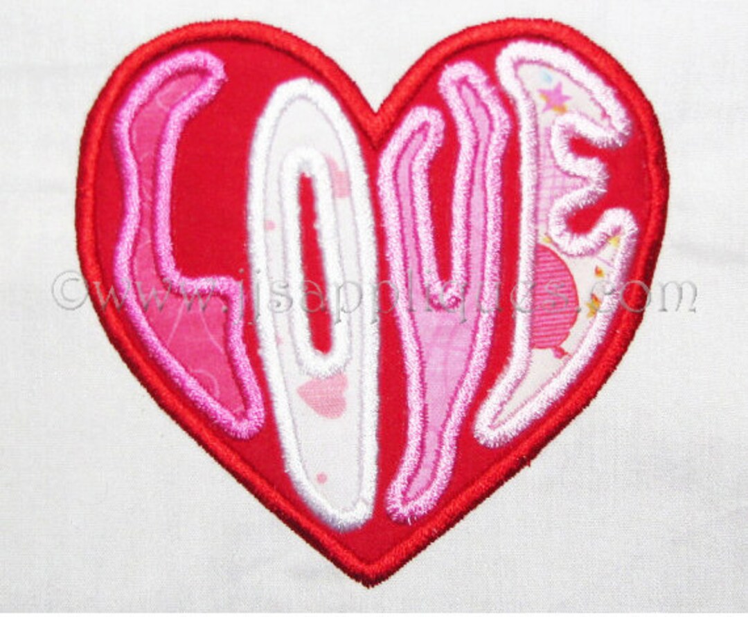 Instant Download - Love Embroidery Valentine's Day Embroidery Applique ...