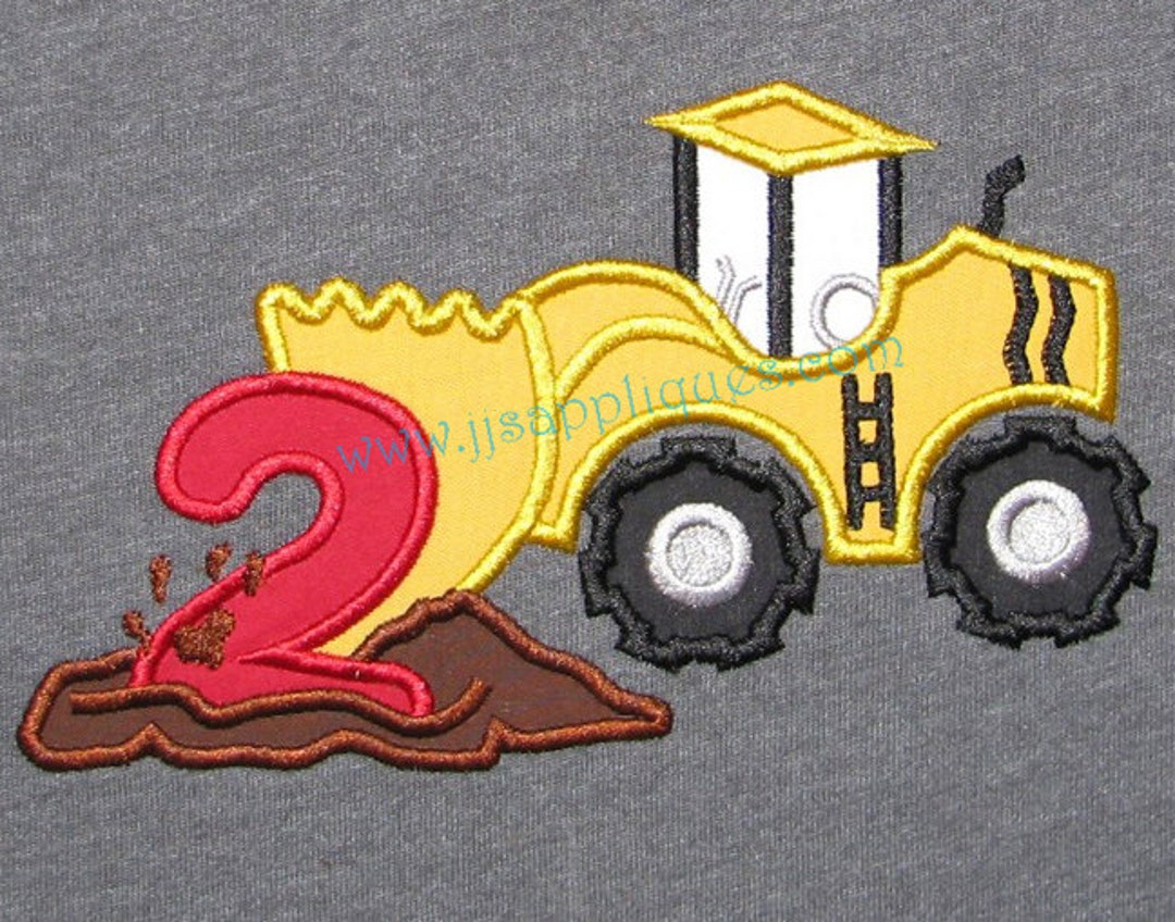Scraper Truck With Number 2 Digitized Embroidery Applique Designs - 4x4 ...
