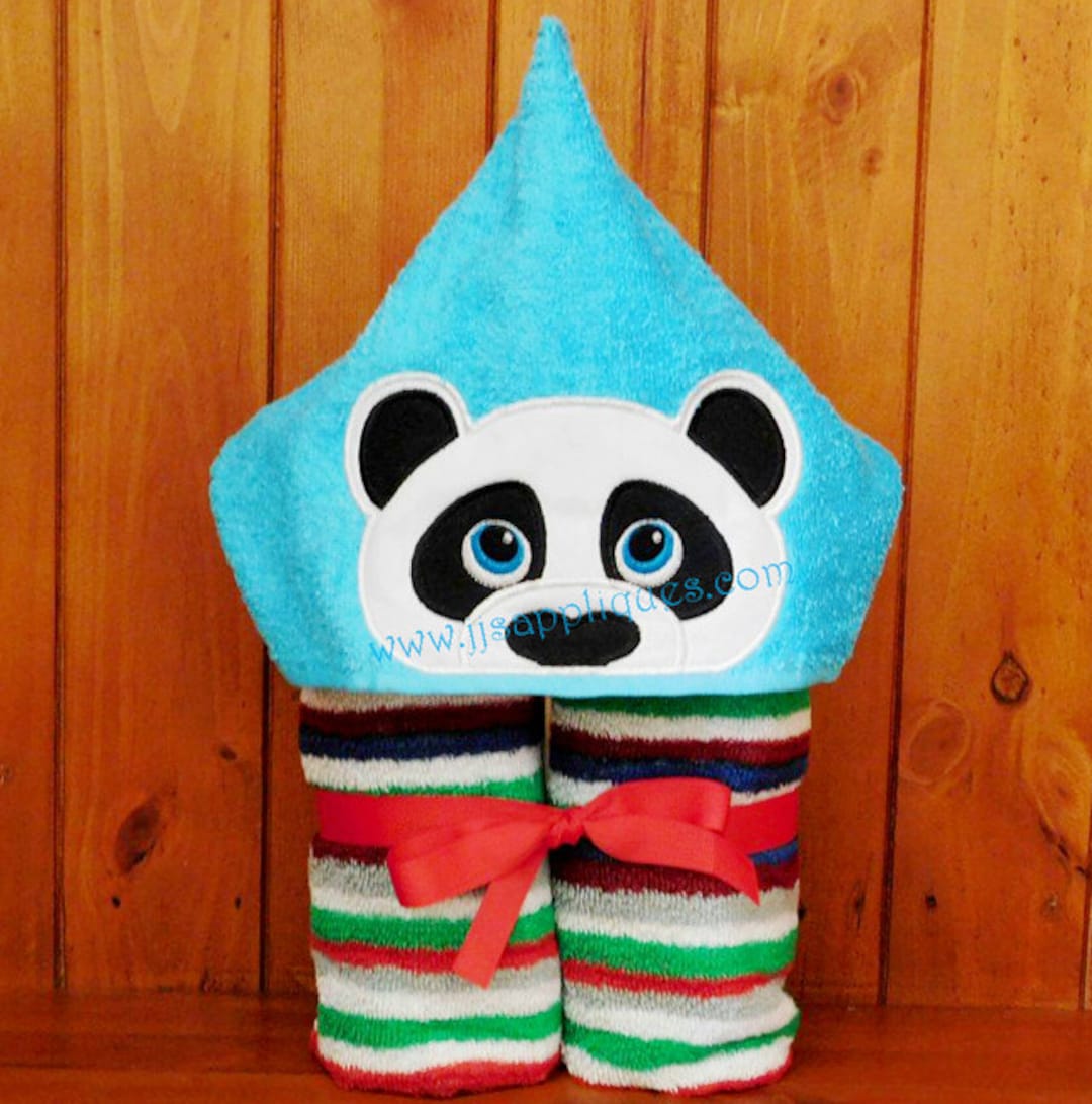Panda Peeker Hooded Towel in the Hoop Panda Bear Peeker Applique ...