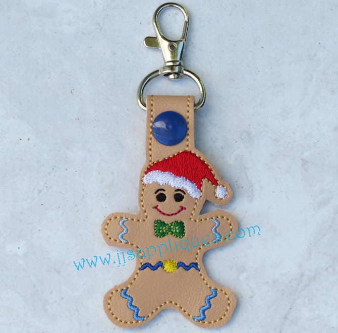 ITH GingerbreadMan Key Fob Design Embroidery Feltie Key Fob | Etsy