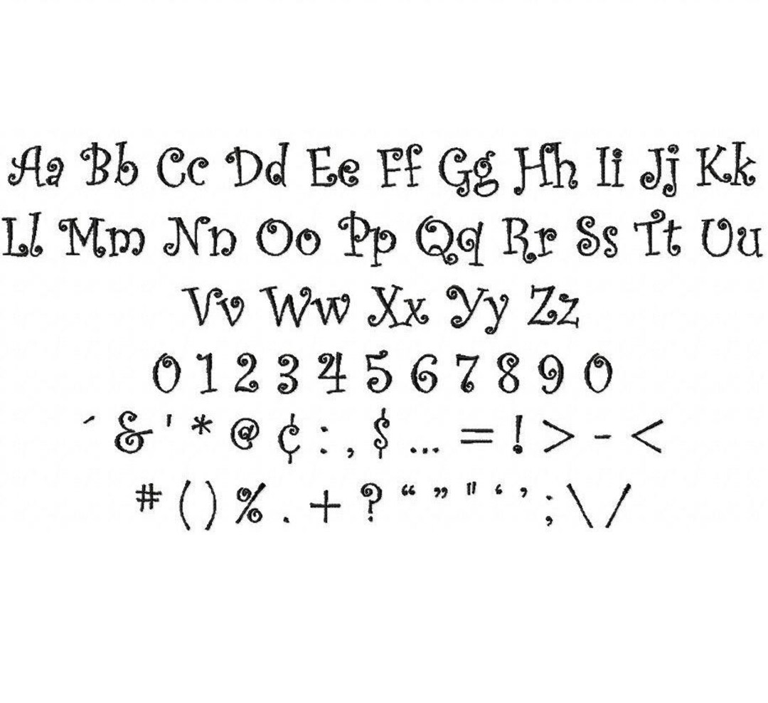 Embroidery Fonts - Fill Font Designs - Curlz Font Letters, Numbers ...